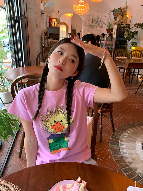 Luo Luosuke short -sleeved female T -shirt summer 2024 new design sense ...