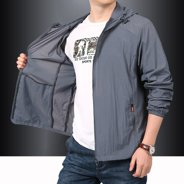 2024 Summer Ice Silk Quick-drying Sun Protection Clothing Men's Hooded ...