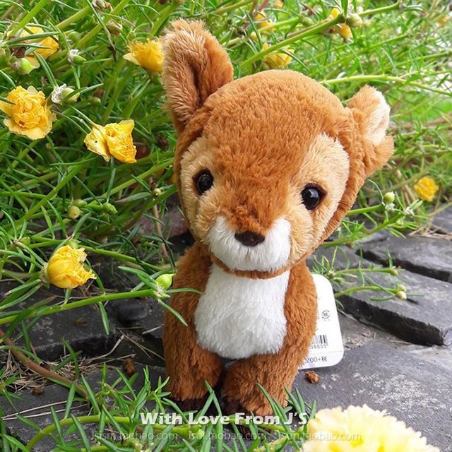 Japanese soft deer baby simulation doll Sunlemon genuine deer plush ...