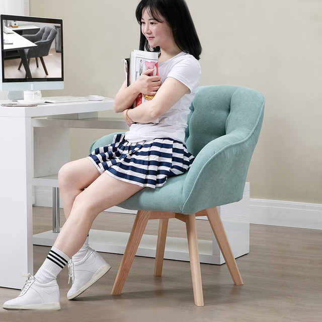 Simple rotatable computer chair, home manicure and makeup chair, study ...