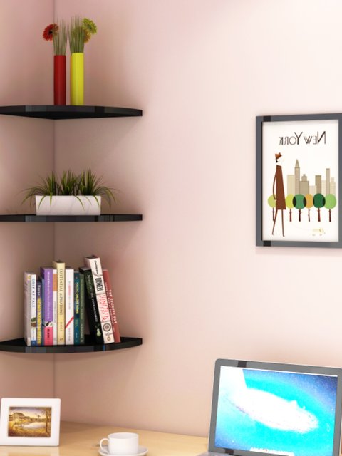 Corner Shelf for Bedroom Decoration, No-Drill Partition Wall-Mounted ...