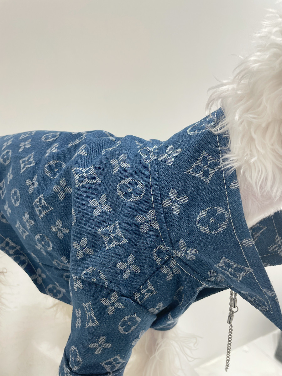 Pet denim shirt Large dog giant Satsuma Golden Mao puppy clothes Teddy ...