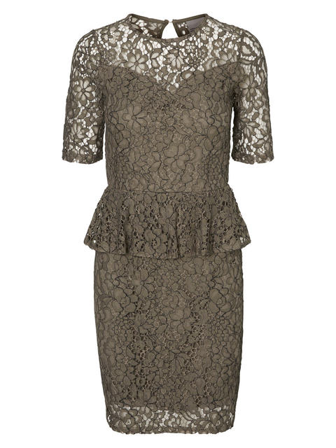 Denmark Shan lace dress high waist short sleeve ruffled professional ...