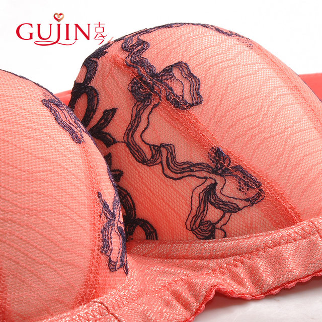 Ancient and modern counter bra 1/2 cup candy two-color lace top thin ...