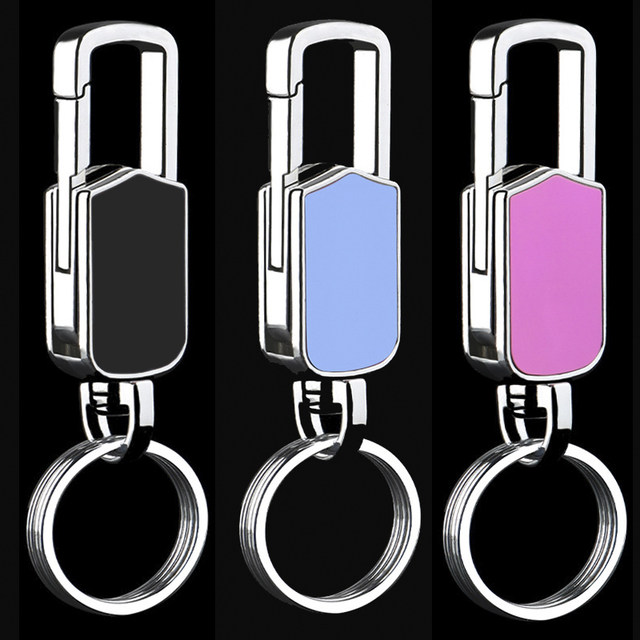Car key chain stainless steel men's waist lock key chain girls couple ...