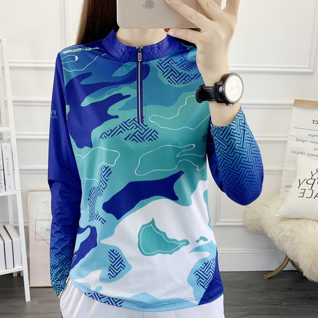 Camouflage long-sleeved quick-drying clothing for women in spring and ...