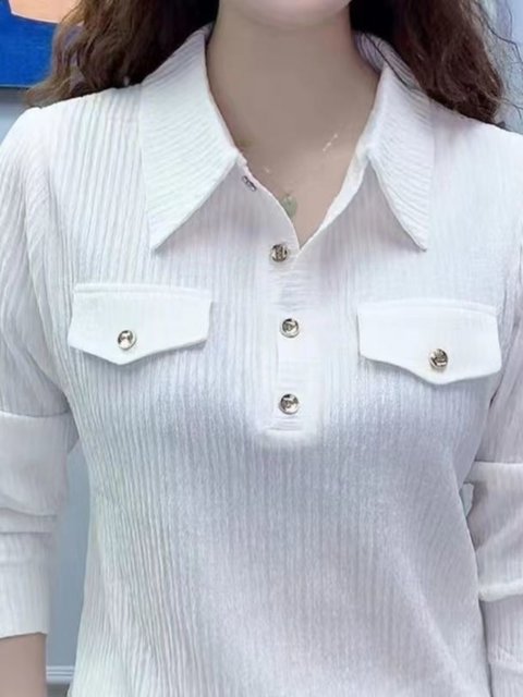 Spring and Autumn Base Layer Polo Collar Half-Open Shirt, Stylish and ...