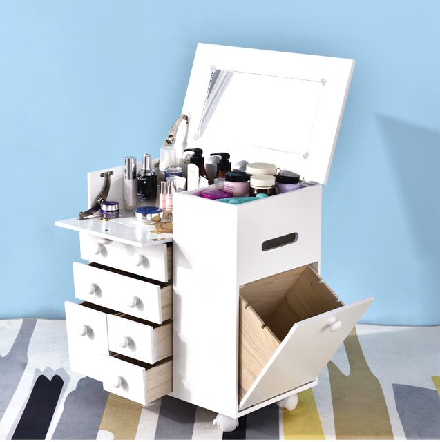 Cosmetic storage cabinet solid wood makeup cabinet minimalist dressing ...