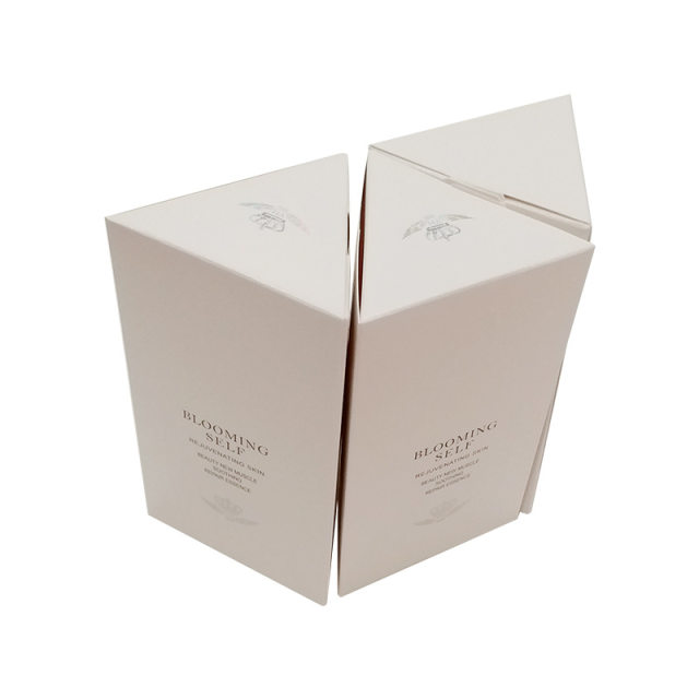 Cosmetic packaging box triangular white cardboard special-shaped box ...