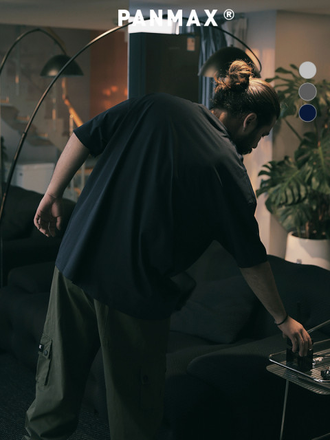 PANMAX trendy brand large size men's clothing heavy contrasting color ...