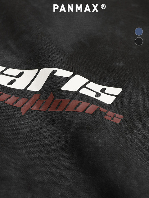 PANMAX large size men's fashion trend 2025 summer new American retro wash letter printing POLO ...