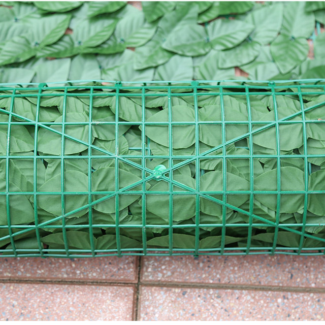 Simulated green plant wall decorative fence fence leaf sunshade net ...