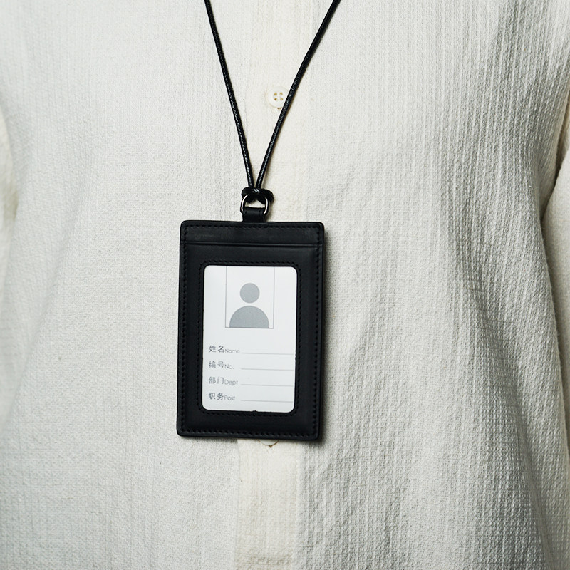 Bellplan Woven Work Card Bag | First Layer Cowhide Work Card Holder ...