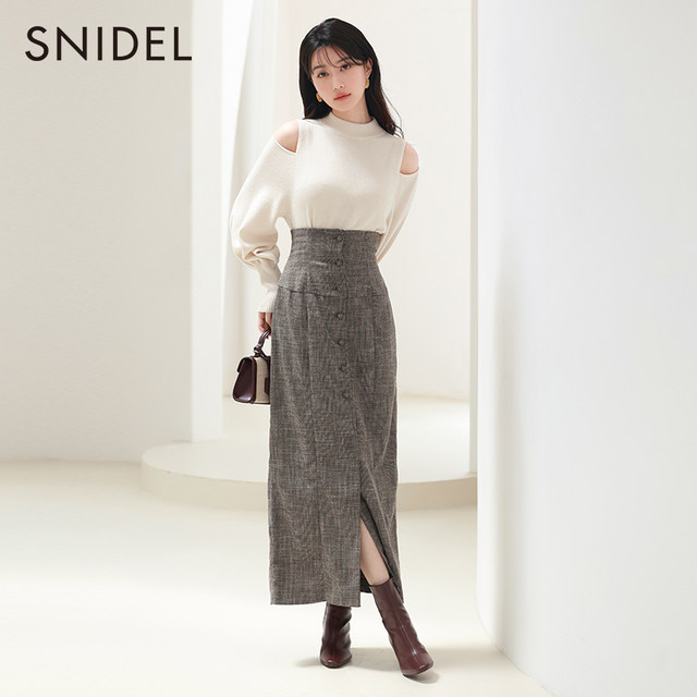SNIDEL autumn and winter elegant temperament, self -slim waist, turn on ...