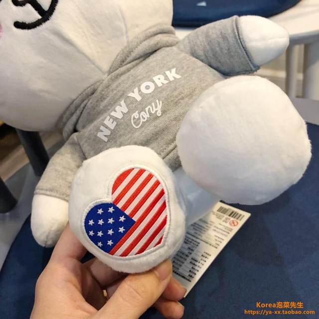 Korean authentic LINEFRIENDS New York Fashion Brown Bear Doll Connie ...