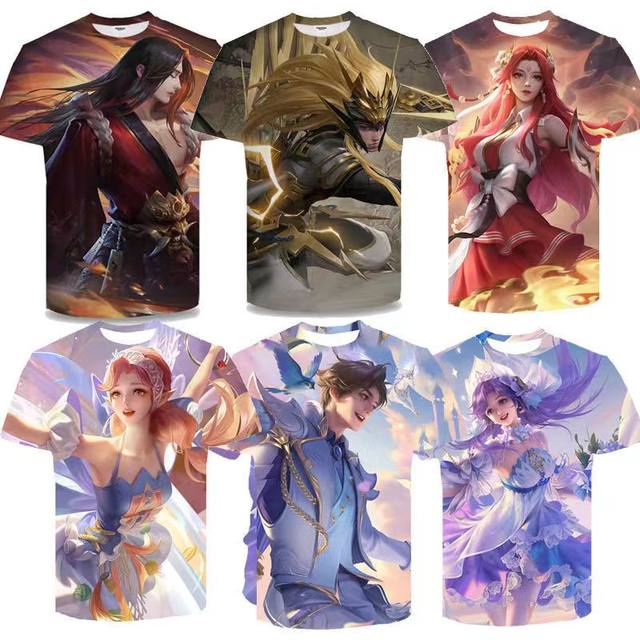 Honor of Kings Short-sleeved T-shirt Men and Female Student Couple Love ...