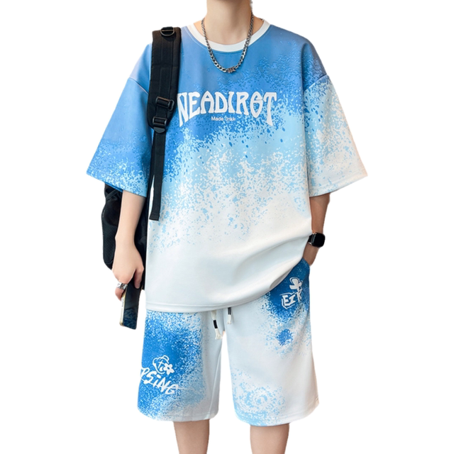 Gradient color summer handsome suit for boys 12-15 years old teenagers ...