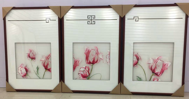 Suzhou embroidery machine embroidery imitation handmade triptych framed ...