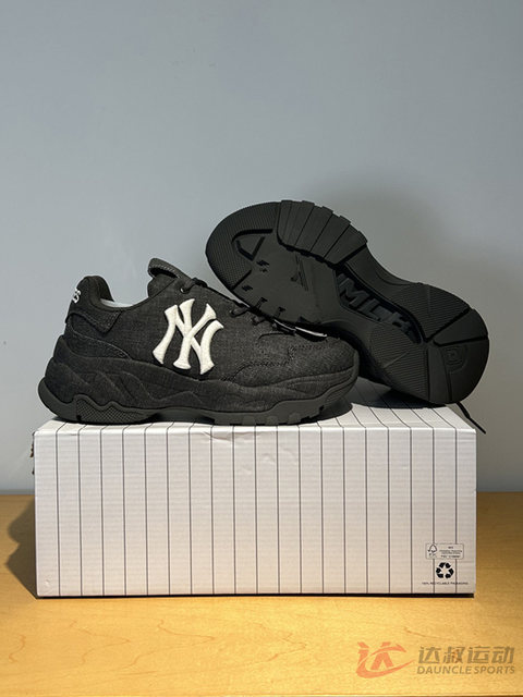 25 new MLB couple dad shoes men and women NY imitation denim thick sole ...