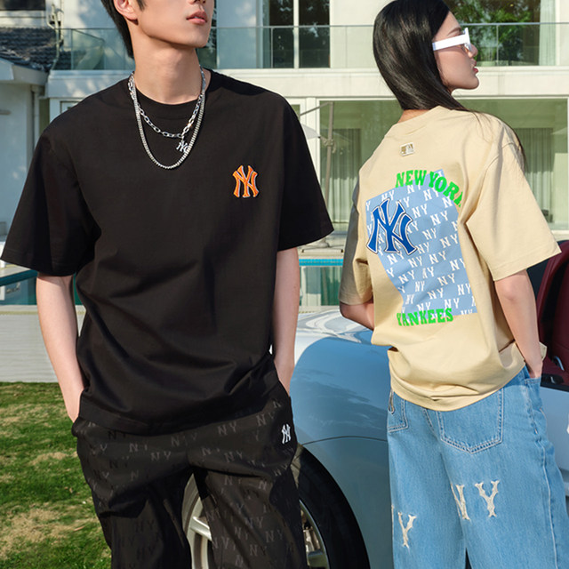 24 New MLB Couple Short Sleeve Men and Women NY Retro Presbyopia Square ...