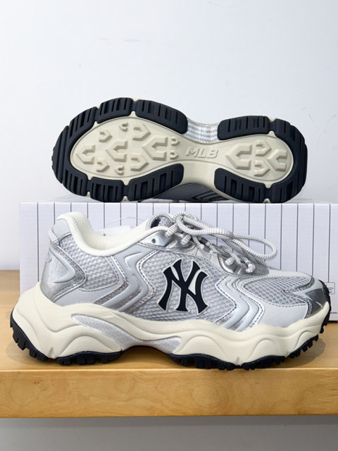 25 new MLB couple dad shoes men and women NY retro thick sole height ...