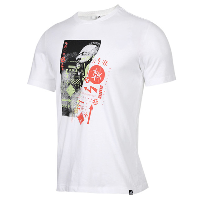 Genuine adidas Adidas new short -sleeved men Harden sports round neck ...