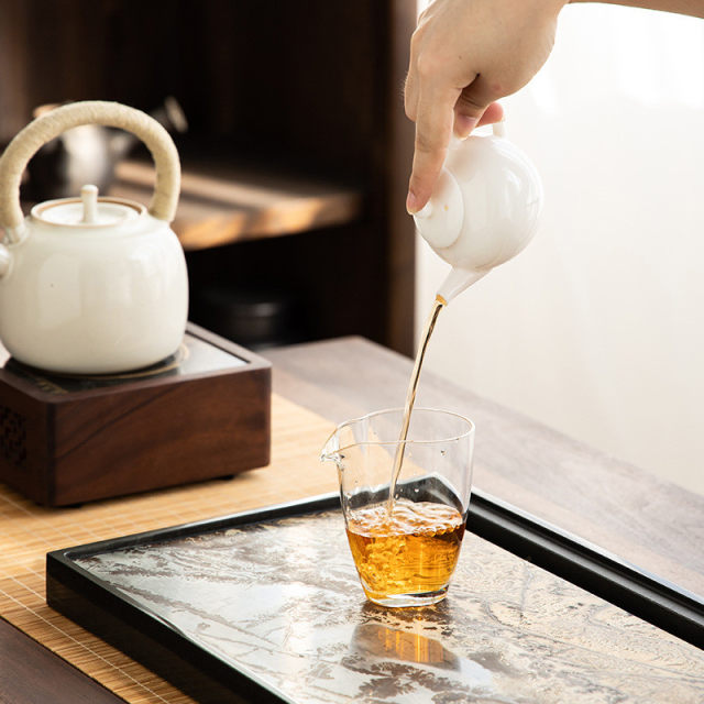 Natural whole Chinese painting stone tea tray home use Wujin stone tea ...