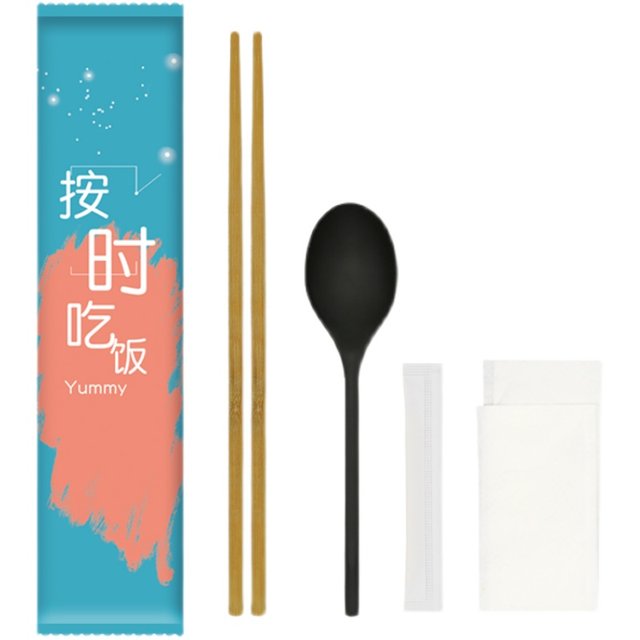 Disposable chopsticks four-piece set for takeout packaging, commercial ...