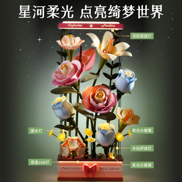 Ruokehuajianji dynamically blooming building blocks with moving flowers ...