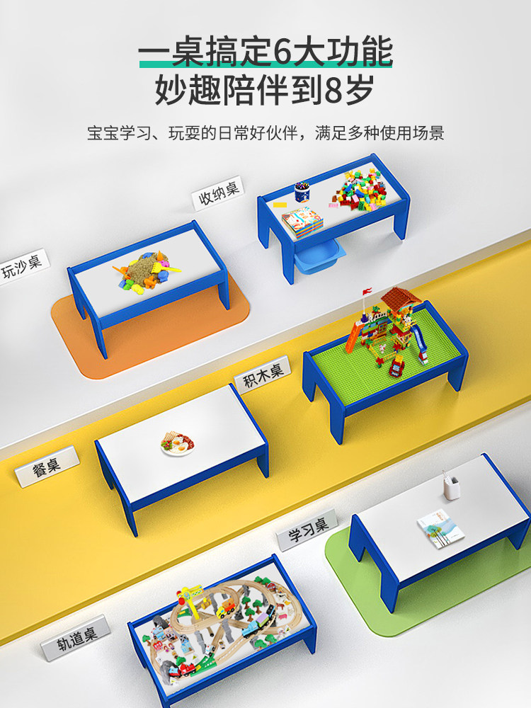 Kinderspieltisch aus Holz - Bausteine & Sandspiel - Ab 5 Jahren