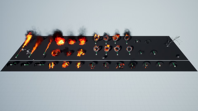 UE4 Unreal 5 Fire Effects Fire Ring Spark Smoke Gun Flamethrower Special Effects
