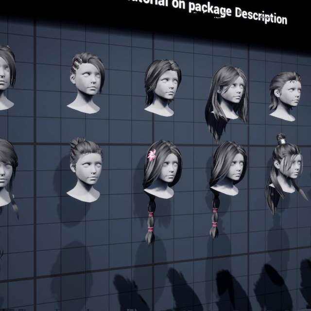 UE4 Unreal 5 G2: Hair Card Collection 03 Game Character Character Hairstyle Model Model