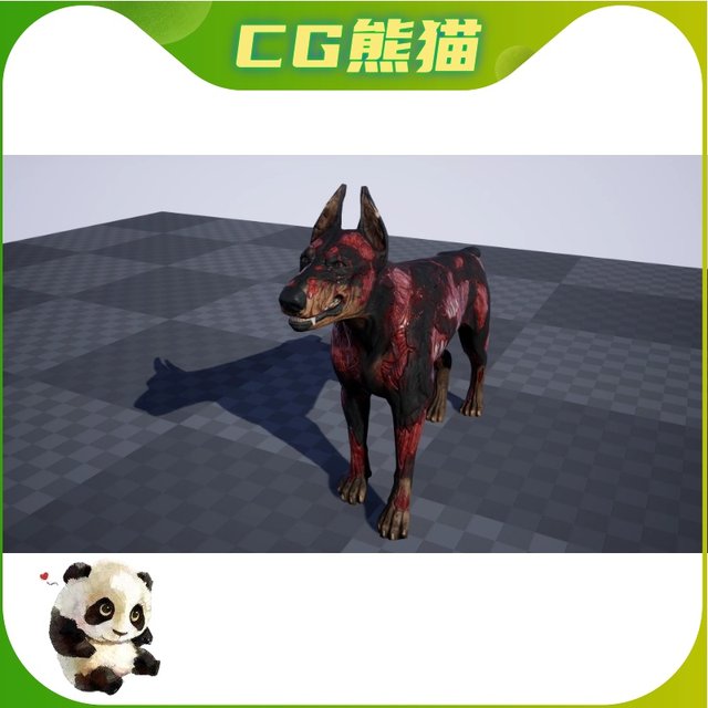 UE4 Unreal 5 Dog Zombie zombie dog character model with animation