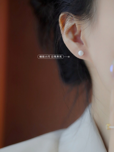 Colorful ceramic ear piercing ear studs for women simple sweet and cute ...