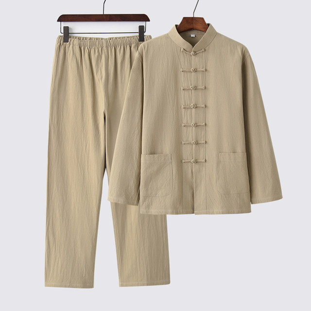 Spring and Autumn middle-aged and elderly Tang suit men's Chinese ...