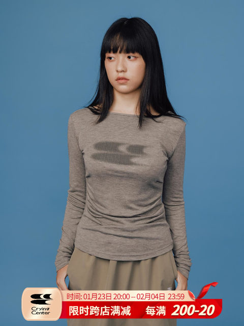 Cryingcente's word Logo Wool long -sleeved Tee crying center