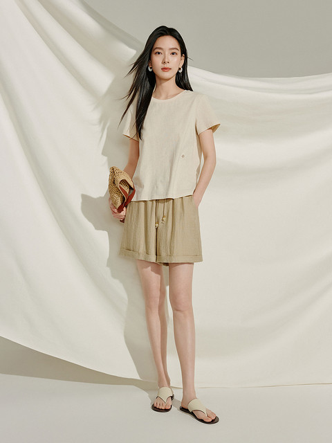 Inmann's casual dress for women's 2025 summer new slim top