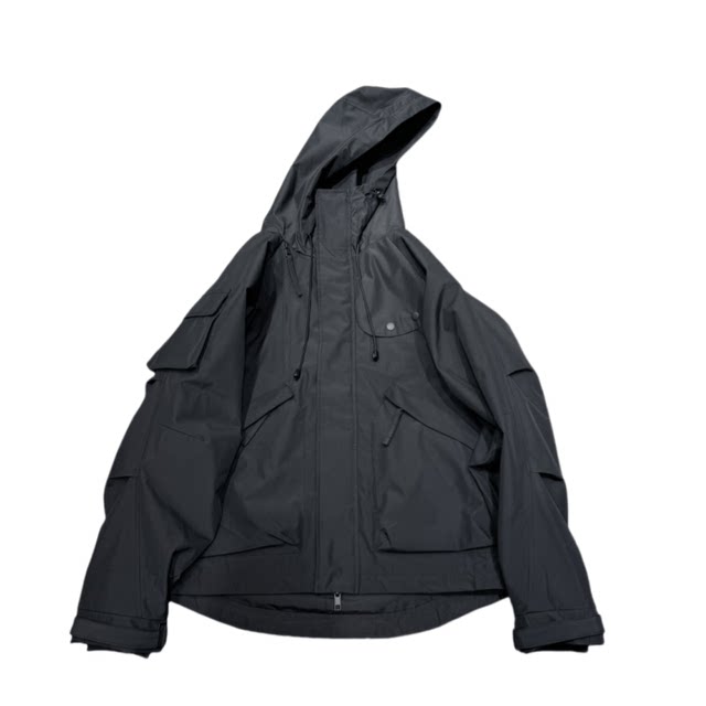 Autumn trendy outdoor splicing design multi-pocket jacket men's hooded ...