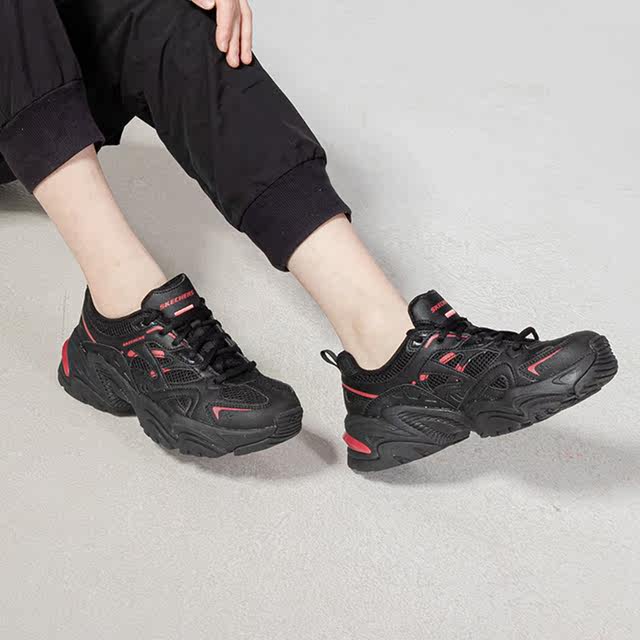 Skechers Skechers couple mecha shoes women's shoes men's shoes thick ...