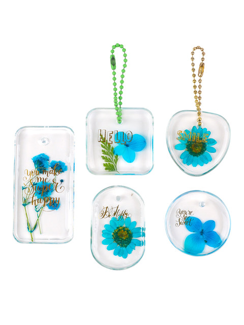 Crystal drop glue pendant keychain dried flower plant coaster grinding ...