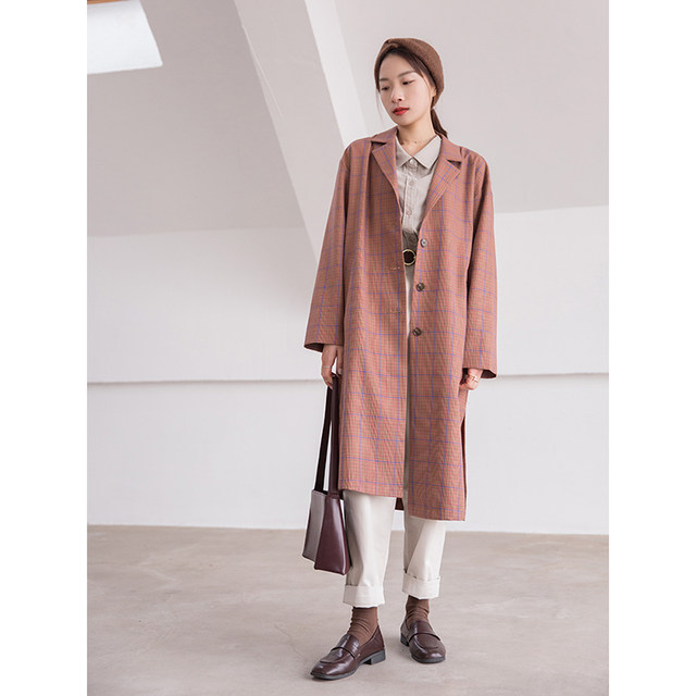 Niche! Japan imported retro British plaid thin jacket new trendy chic ...