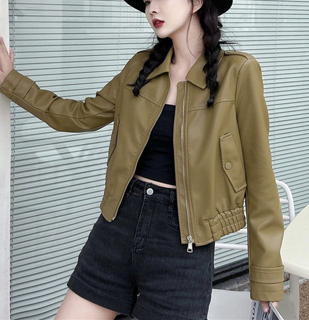 Leather clothes outside female 2022 autumn and winter new Korean ...