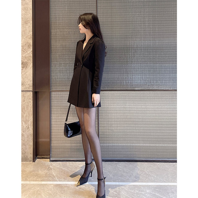 COCO Julie versatile commuter professional slim black fashion suit suit