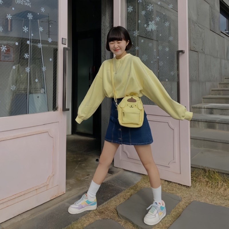 Túi Đeo Chéo Chó Pudding - Túi Đeo Vai Da PU Phong Cách Anime Nhật Bản ...