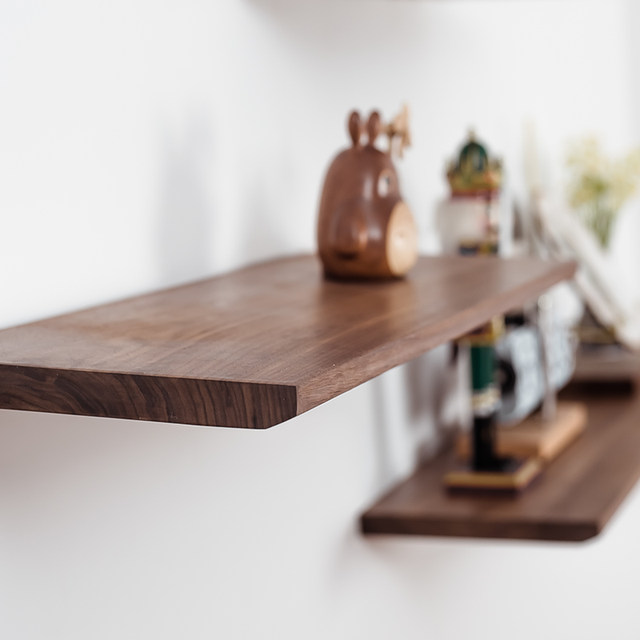 Woodworking workshop solid wood one-word shelf hanging wall rack living ...