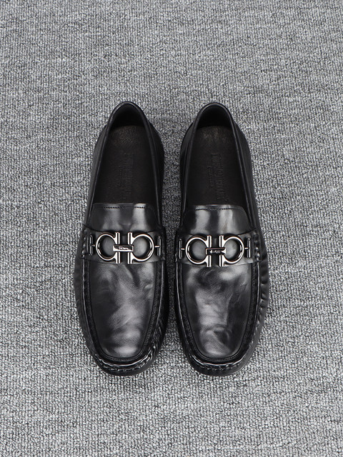 Pure leather beans shoes men's shoes 2024 new trendy and fashionable ...