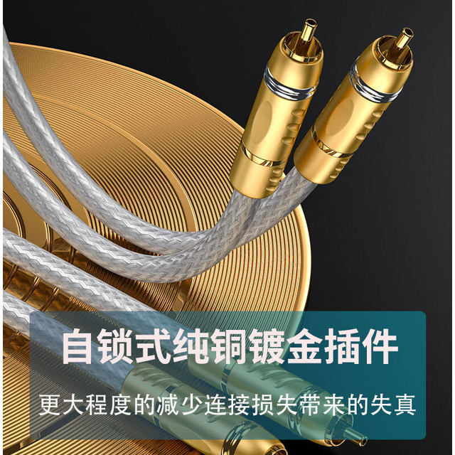 GT-900SE Sterling Silver Double Lotus Self-locking RCA Red and White ...