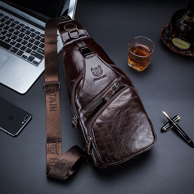 Captain Cow Genuine Leather Shoulder Crossbody Bag Casual Men's Bag ...