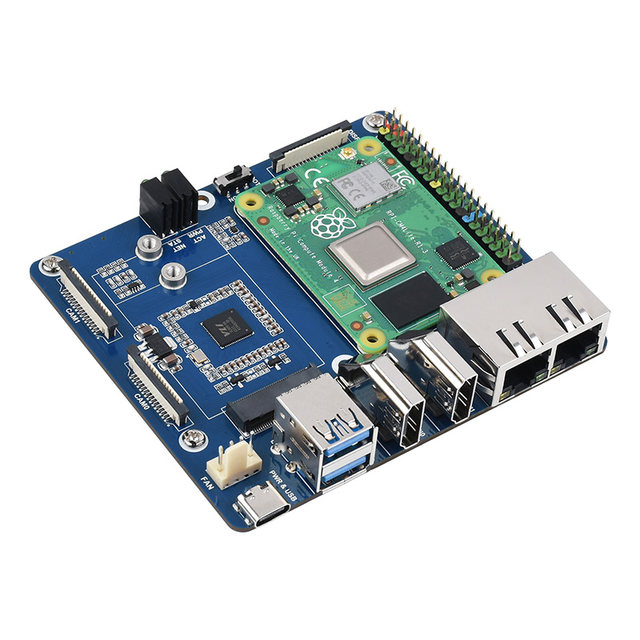 Weixue Raspberry Pi CM4 core board backplane IoT module dual Gigabit ...