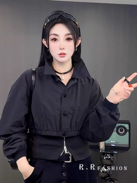 Women's 2025 Spring New European Station Spliced Fake Two-Piece Lapel ...